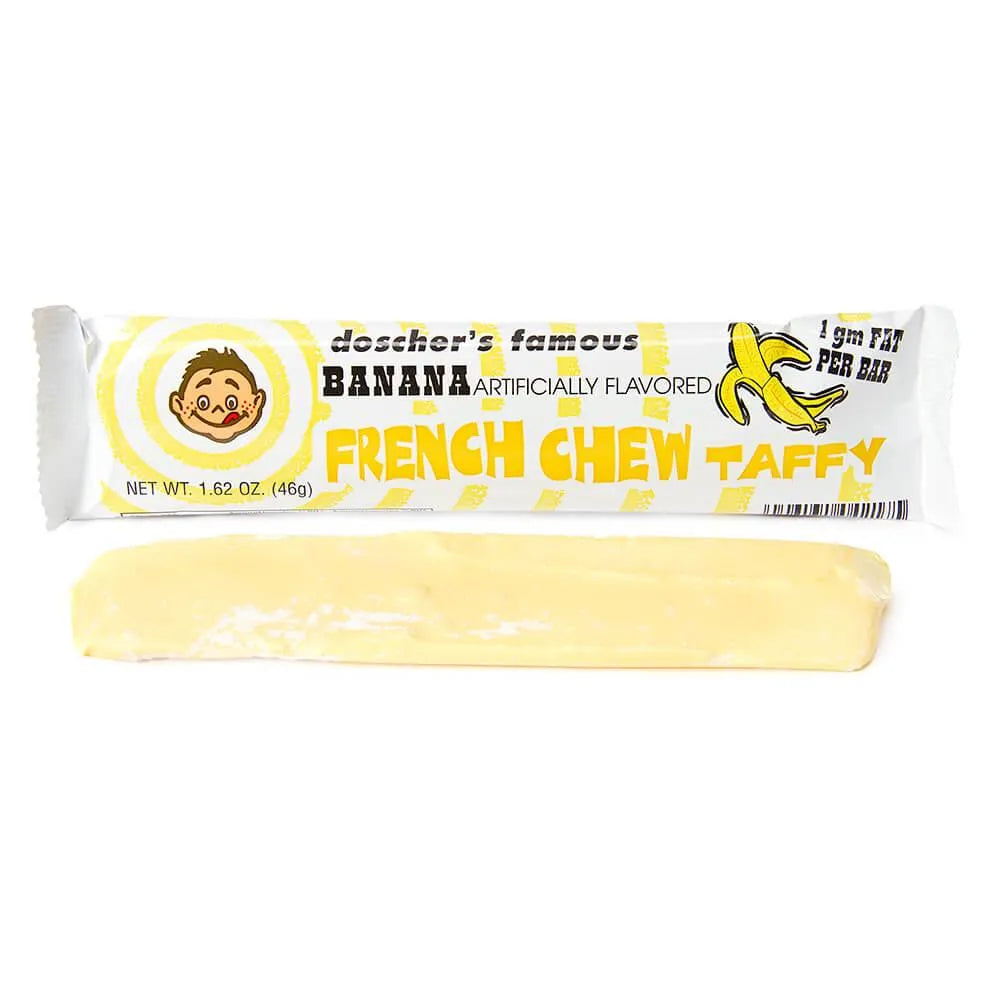 Doscher's French Chew Taffy Bars - Banana: 24-Piece Box – Candy Warehouse