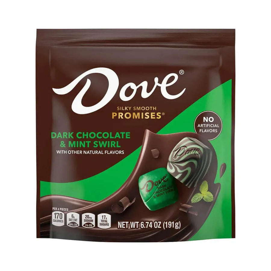 Dove Mint and Dark Chocolate Swirl Squares: 24-Piece Bag | Candy Warehouse