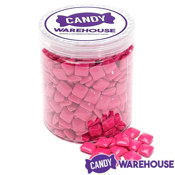 Dubble Bubble Chiclets Chewing Gum Tabs - Pink: 1.5LB Jar | Candy Warehouse