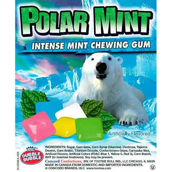 Dubble Bubble Chiclets Chewing Gum Tabs - Polar Mint: 1.5LB Jar | Candy ...