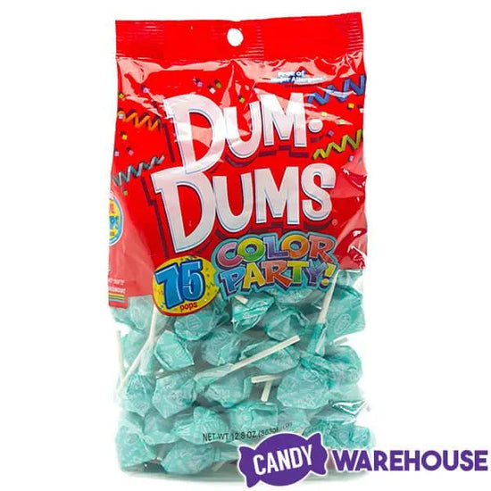 Dum Dums Light Blue Party Pops - Blu Raspberry: 75-Piece Bag | Candy ...
