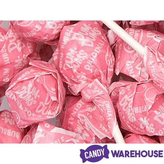 Dum Dums Light Pink Party Pops - Bubble Gum: 75-Piece Bag | Candy Warehouse