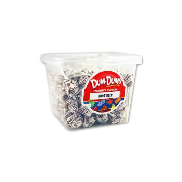Dum Dums Pops - Root Beer: 1LB Tub | Candy Warehouse