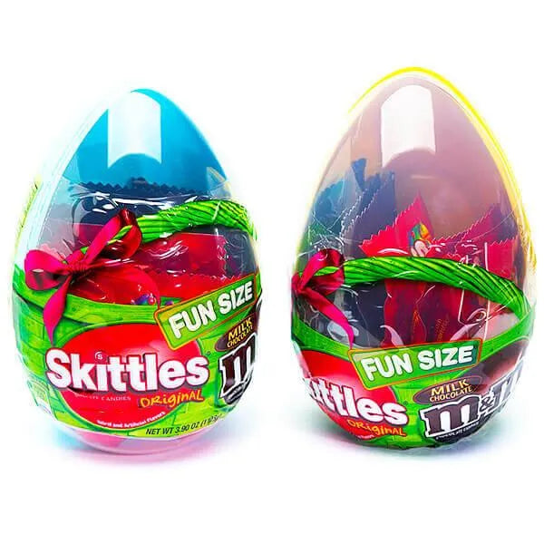 Easter Egg Filled With Skittles and M&M's Candy Fun Size Packs | Candy ...