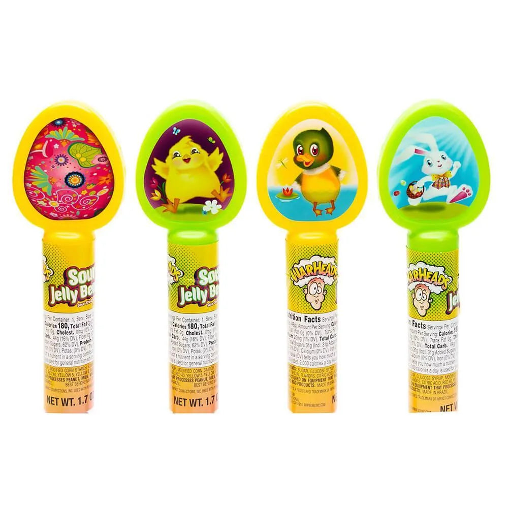 Easter Warheads Sour Jelly Beans Candy Tubes: 24-Piece Display – Candy ...