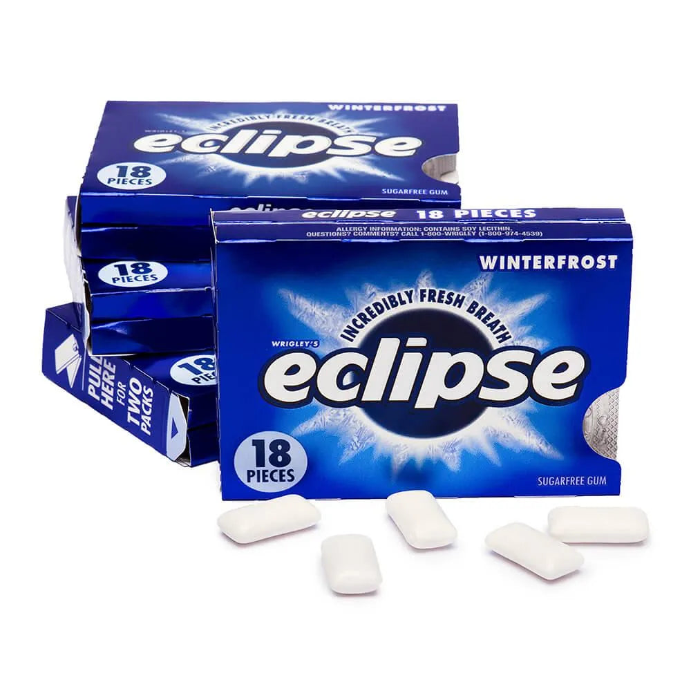 Eclipse Sugar Free Tab Gum Packs - Winterfrost: 12-Piece Box | Candy ...