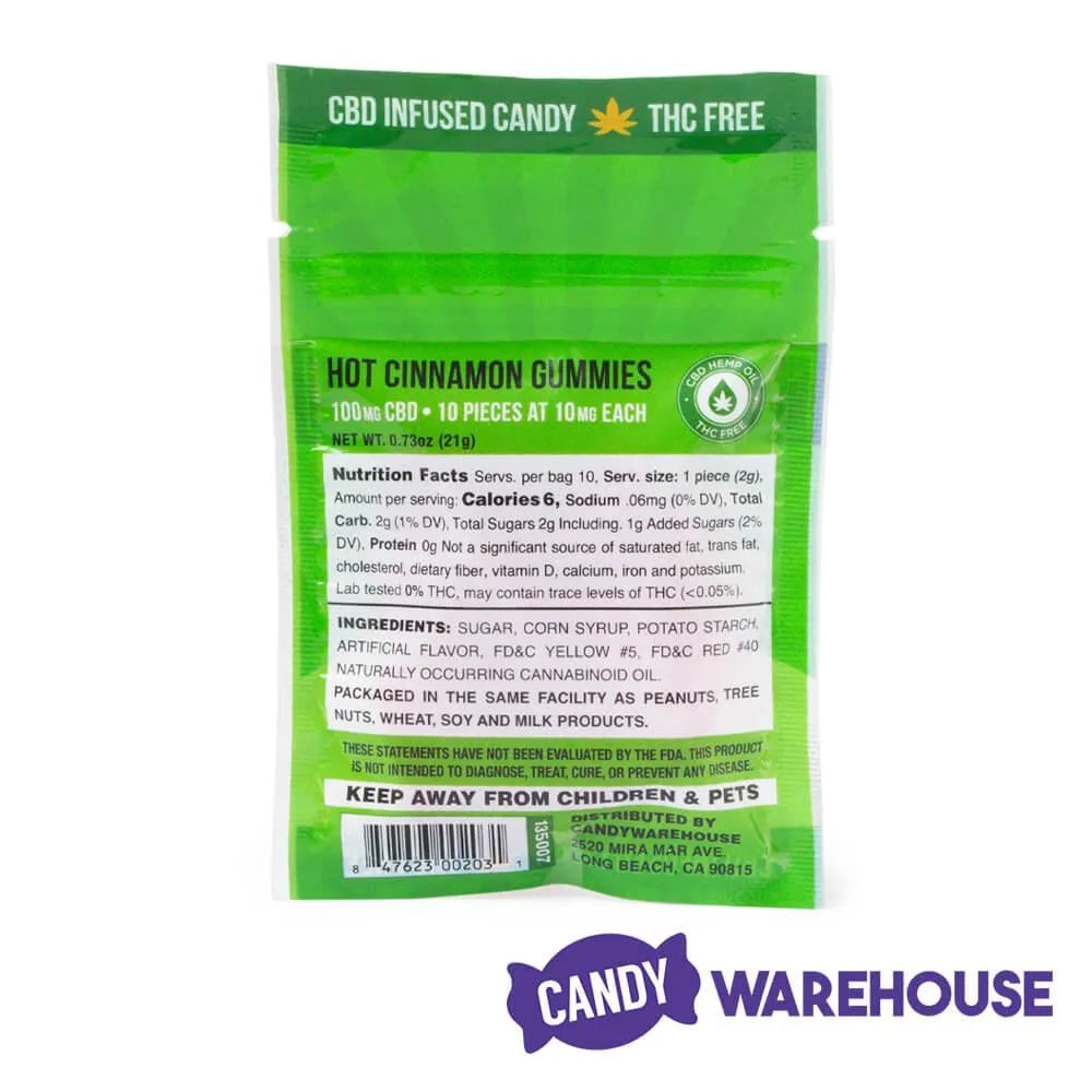 Eddy Edibles Hot Cinnamon CBD Gummies THC Free 100mg: 10 Gummy Bears ...