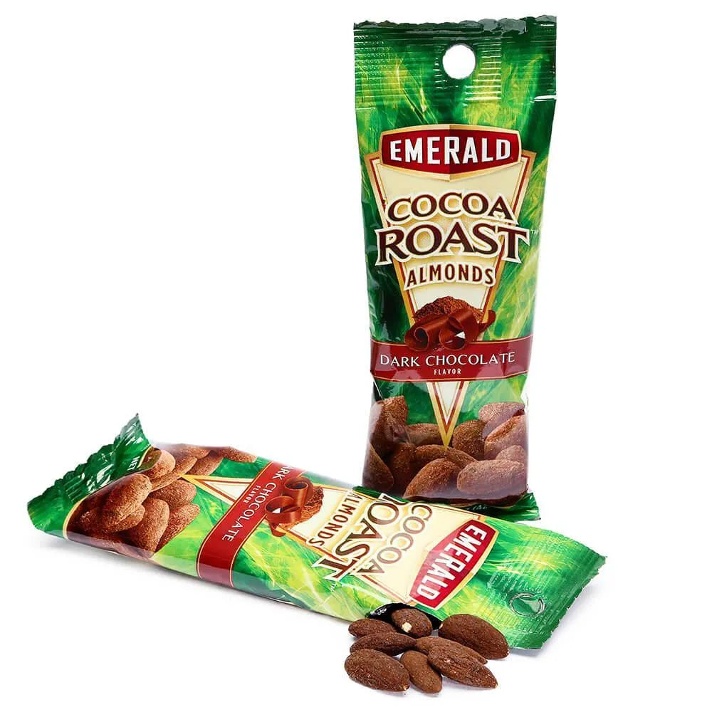Emerald Cocoa Roast Almonds 1.5-Ounce Bags: 12-Piece Box | Candy Warehouse