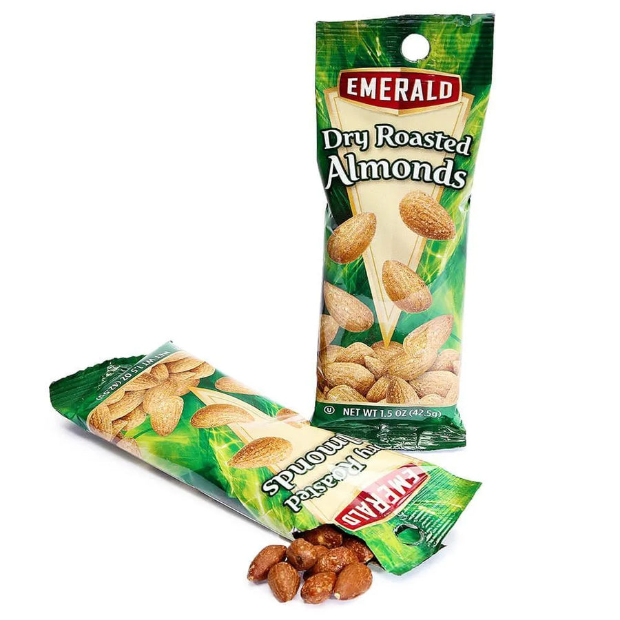 Emerald Dry Roasted Almonds 1.5-Ounce Bags: 12-Piece Box | Candy Warehouse