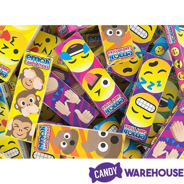 Emoji Character Candy Sticks 2-Packs: 100-Piece Bag | Candy Warehouse