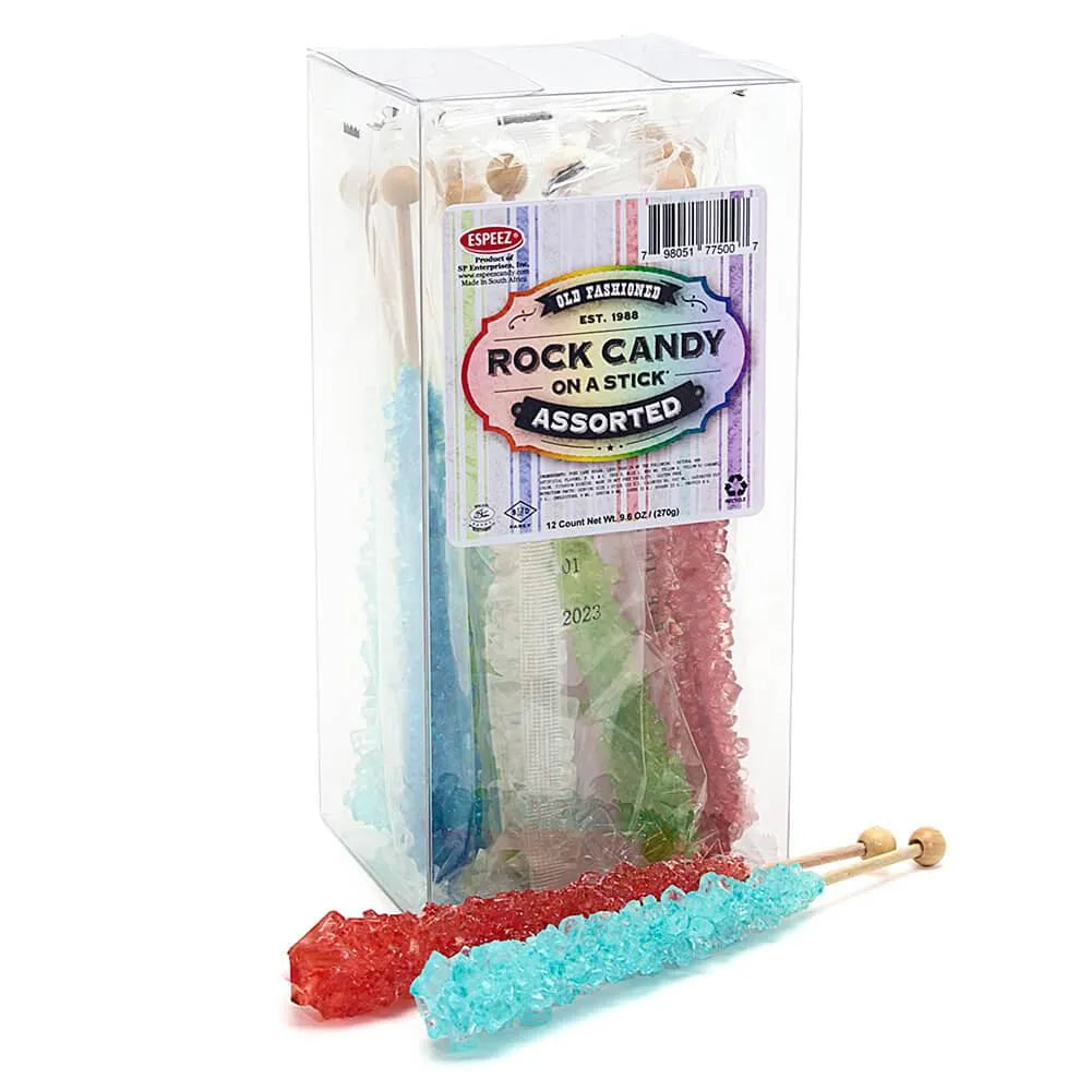 Espeez Rock Candy Crystal Sticks - Assorted: 12-Piece Box – Candy Warehouse