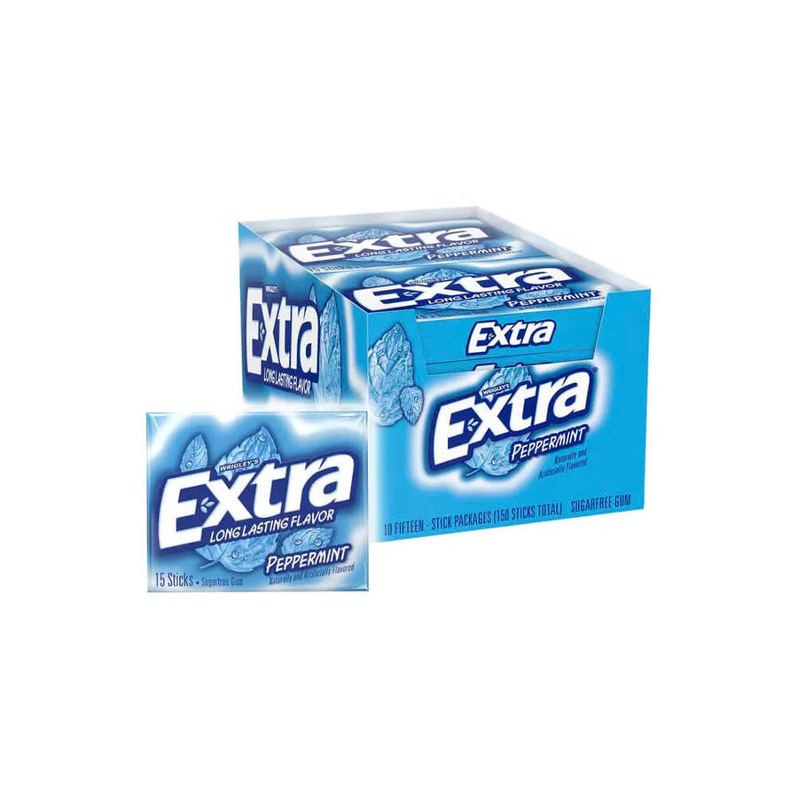 Extra Sugar Free Gum - Peppermint: 10-Piece Box | Candy Warehouse