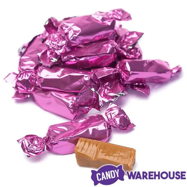 Foiled Caramel Candy - Hot Pink: 180-Piece Bag | Candy Warehouse