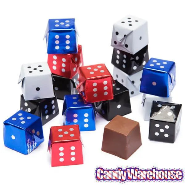 Foiled Chocolate Dice Candy: 145-Piece Tub | Candy Warehouse