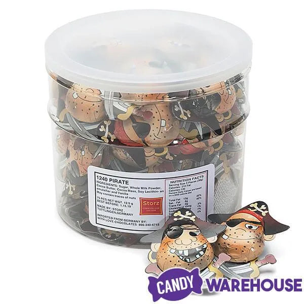 Foiled Chocolate Pirates: 75-Piece Tub | Candy Warehouse