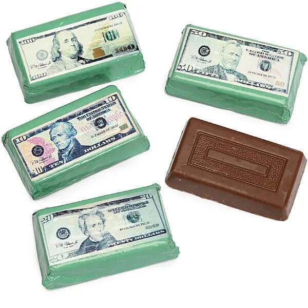 Foiled Double Crisp Milk Chocolate Money Mini Bars: 4LB Bag – Candy ...