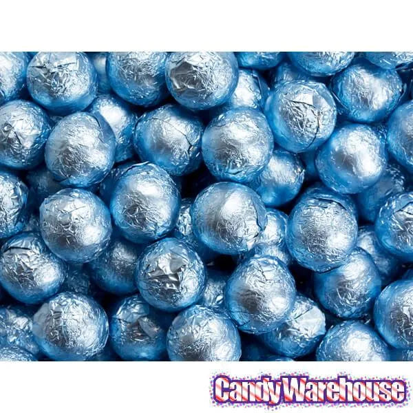 Foiled Milk Chocolate Balls - Light Blue: 2LB Bag | Candy Warehouse