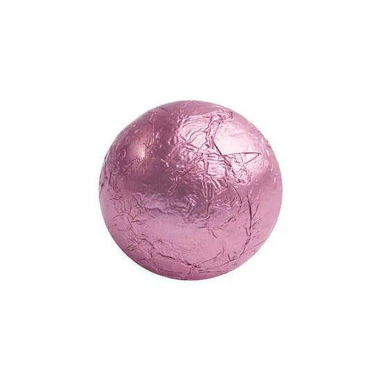 Foiled Milk Chocolate Balls - Light Pink: 2LB Bag | Candy Warehouse