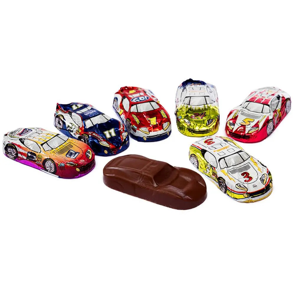 Foiled Milk Chocolate Race Cars: 36-Piece Display | Candy Warehouse