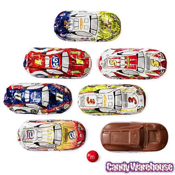 Foiled Milk Chocolate Race Cars: 36-Piece Display | Candy Warehouse