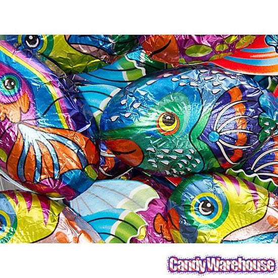 Foiled Milk Chocolate Tropical Fish: 36-Piece Display | Candy Warehouse