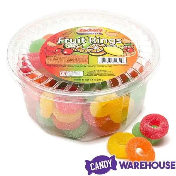 Fruit Rings Jelly Candy: 24-Ounce Tub | Candy Warehouse