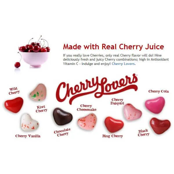 Gimbal's Cherry Lovers Candy Hearts: 7-Ounce Bag | Candy Warehouse