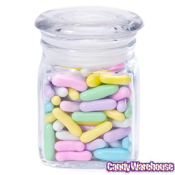 Glass Mini Square 4-Ounce Candy Jar with Lid – Candy Warehouse