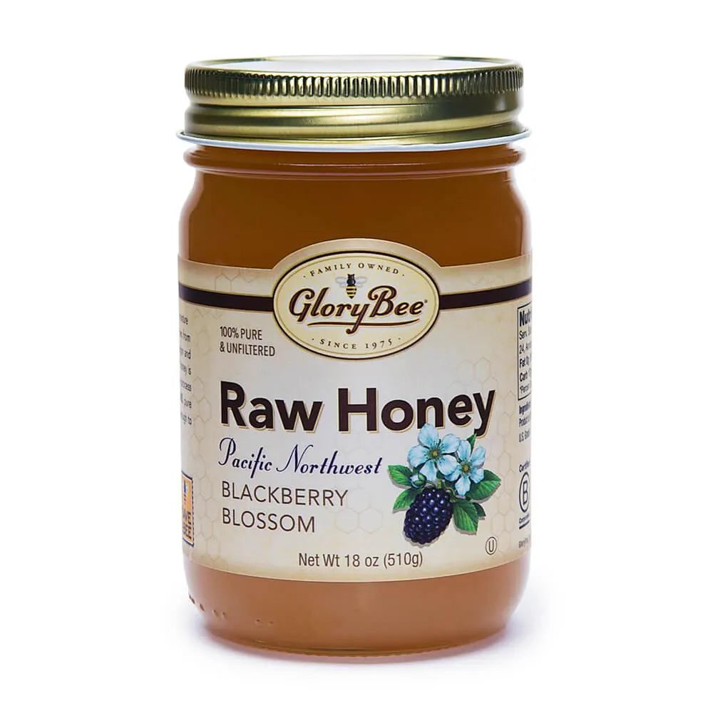 GloryBee Pacific Northwest Blackberry Blossom Raw Honey: 18-Ounce Jar ...