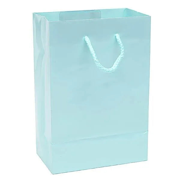 Glossy Candy Bags with Handles - Caribbean Blue: 12-Piece Pack | Candy ...