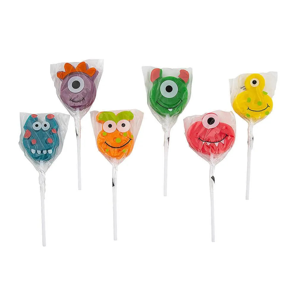 Goofy Monster Head Lollipops: 12-Piece Box | Candy Warehouse