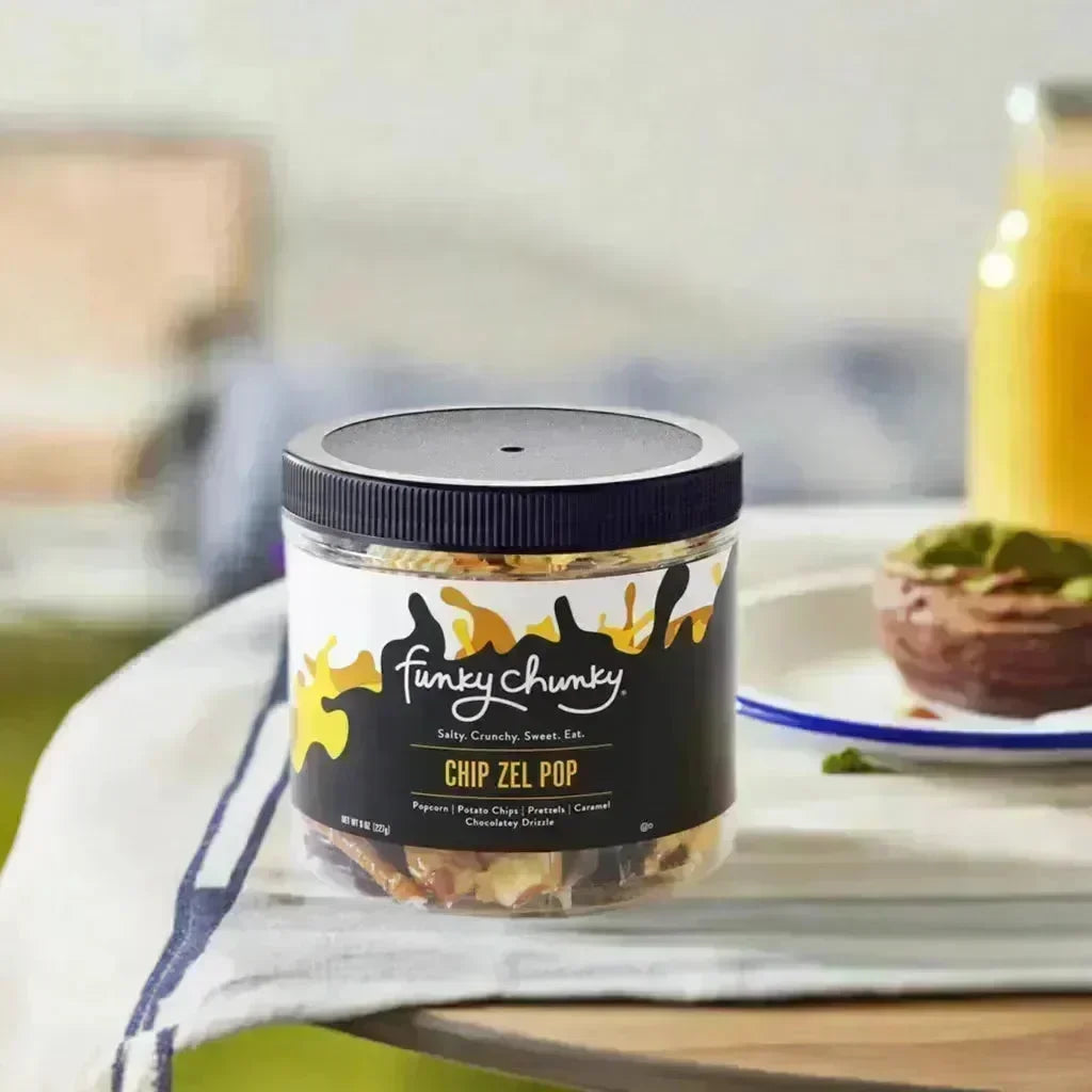 Funky Chunky Chip Zel Popcorn: 8-Ounce Mini Canister – Candy Warehouse