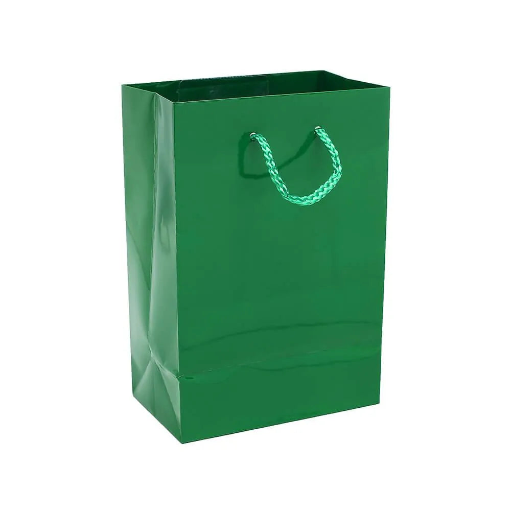 Green Glossy Candy Bags with Handles - Small: 12-Piece Pack – Candy ...