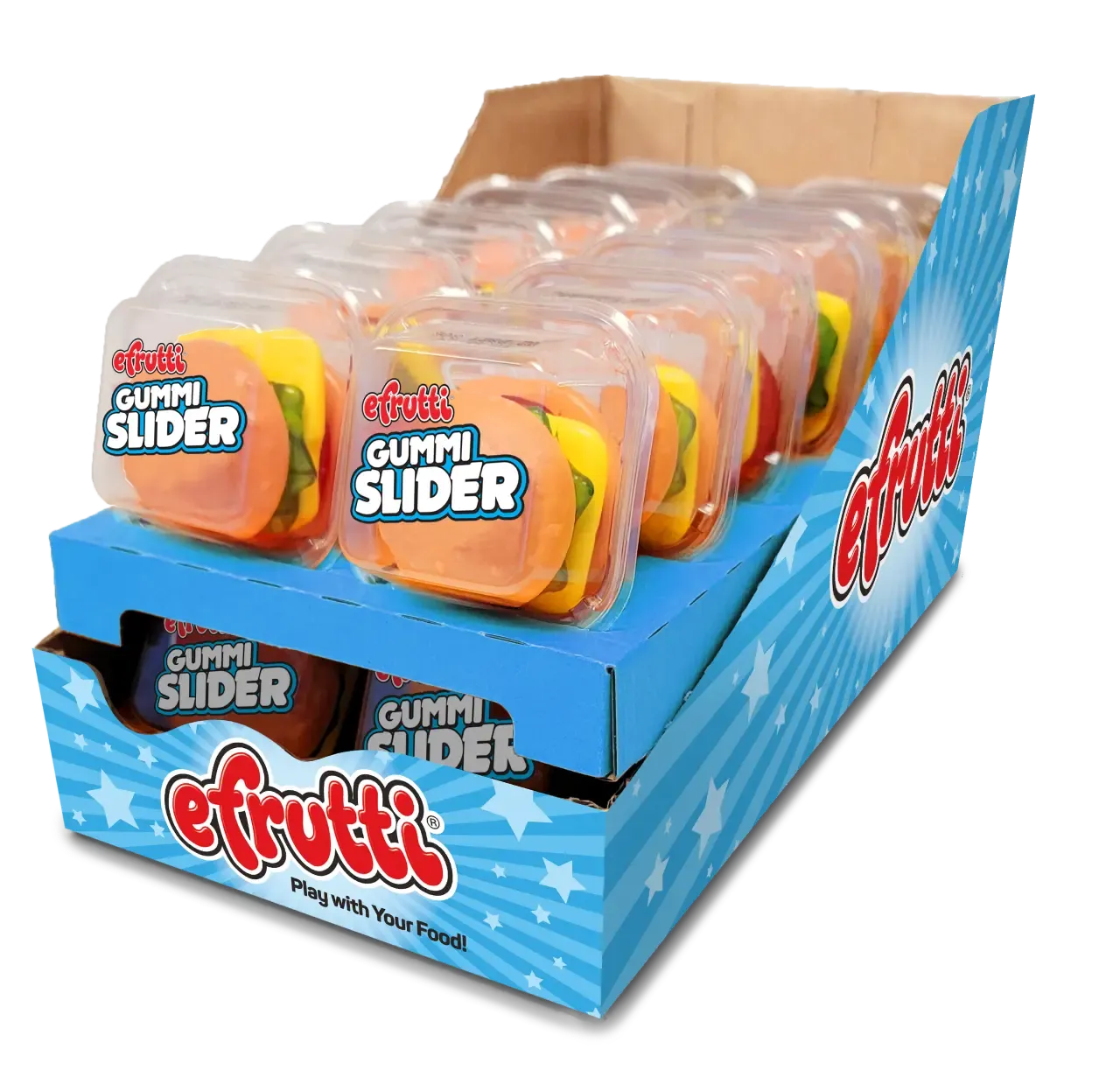 Efrutti Gummy Cheeseburger Slider Candy: 24-Piece Display – Candy Warehouse