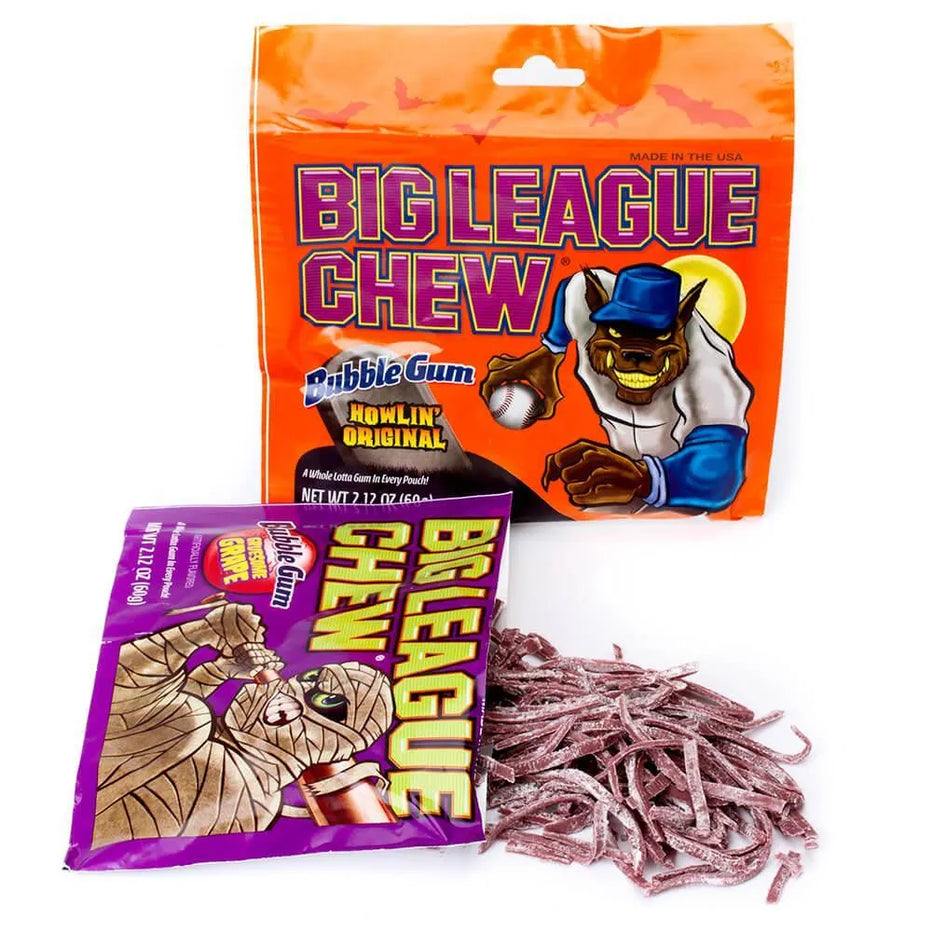 Halloween Big League Chew Bubble Gum Packs: 12-Piece Box – Candy Warehouse