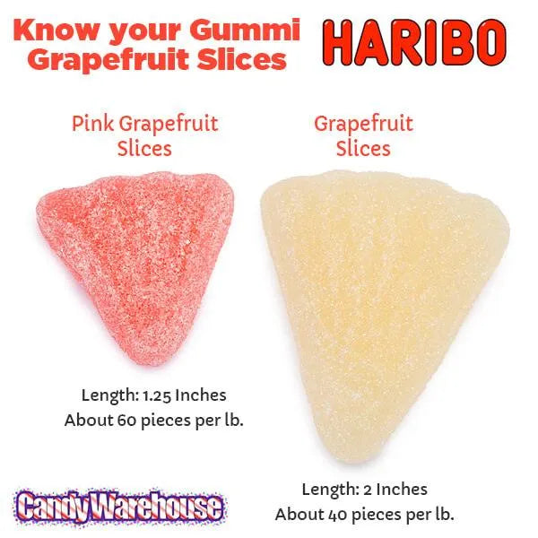 Haribo Gummy Pink Grapefruit Slices: 5LB Bag – Candy Warehouse