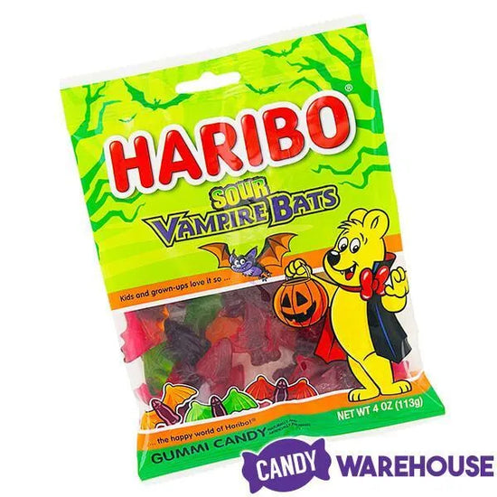 Haribo Halloween Sour Vampire Bats Gummy Candy: 3LB Box | Candy Warehouse