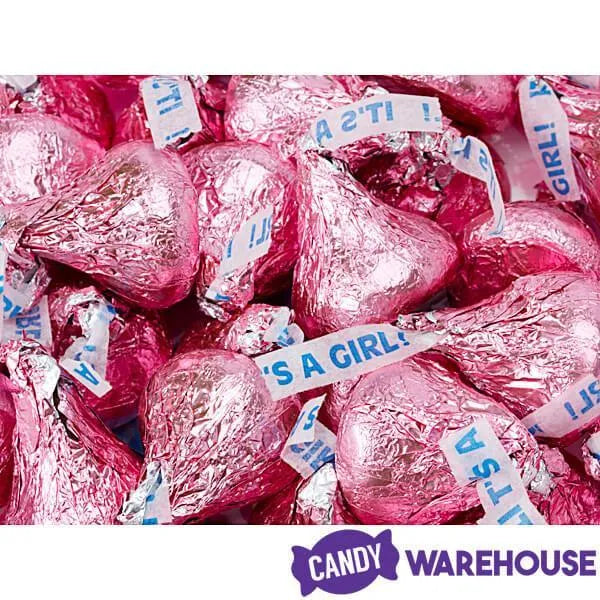 Hershey Kisses It's a Girl Pink Foiled Milk Chocolate Candy: 7-Ounce ...
