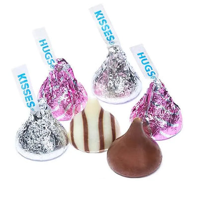Hershey's Hugs & Kisses Pink and Silver Foiled Chocolate Candy: 100-Pi ...
