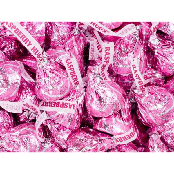 Hershey's Hugs Pink Foiled Raspberry Chocolate Candy: 60-Piece Bag ...