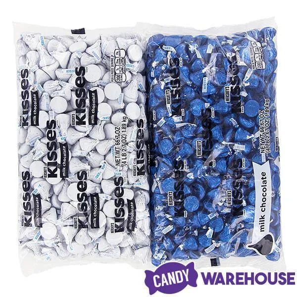 Hershey's Kisses Color Combo - Dark Blue and White: 800-Piece Box ...
