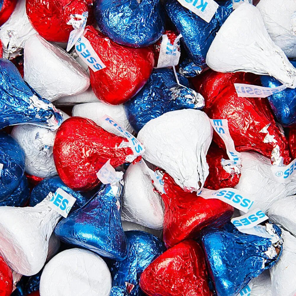 Hershey's Kisses Color Combo - USA Red, White and Blue: 1200-Piece Box ...