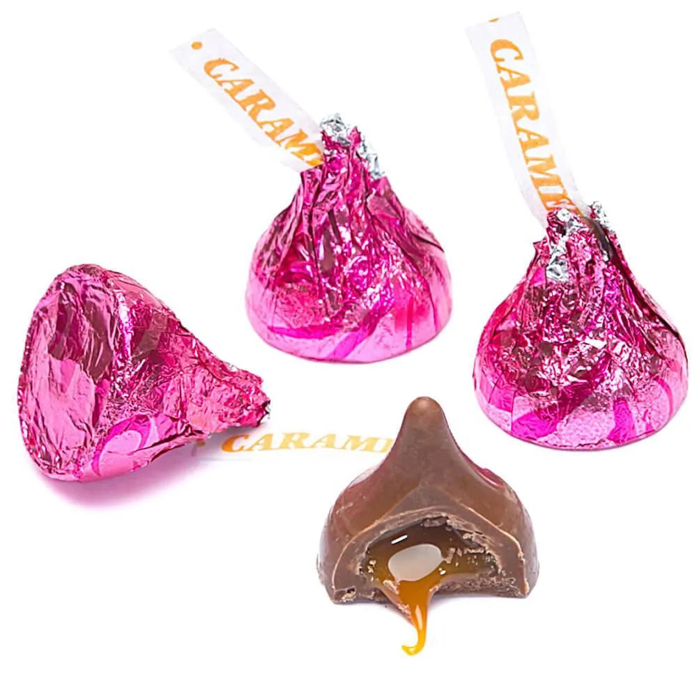 Hershey's Kisses Pink Foiled Milk Chocolates with Caramel Filling: 60 ...