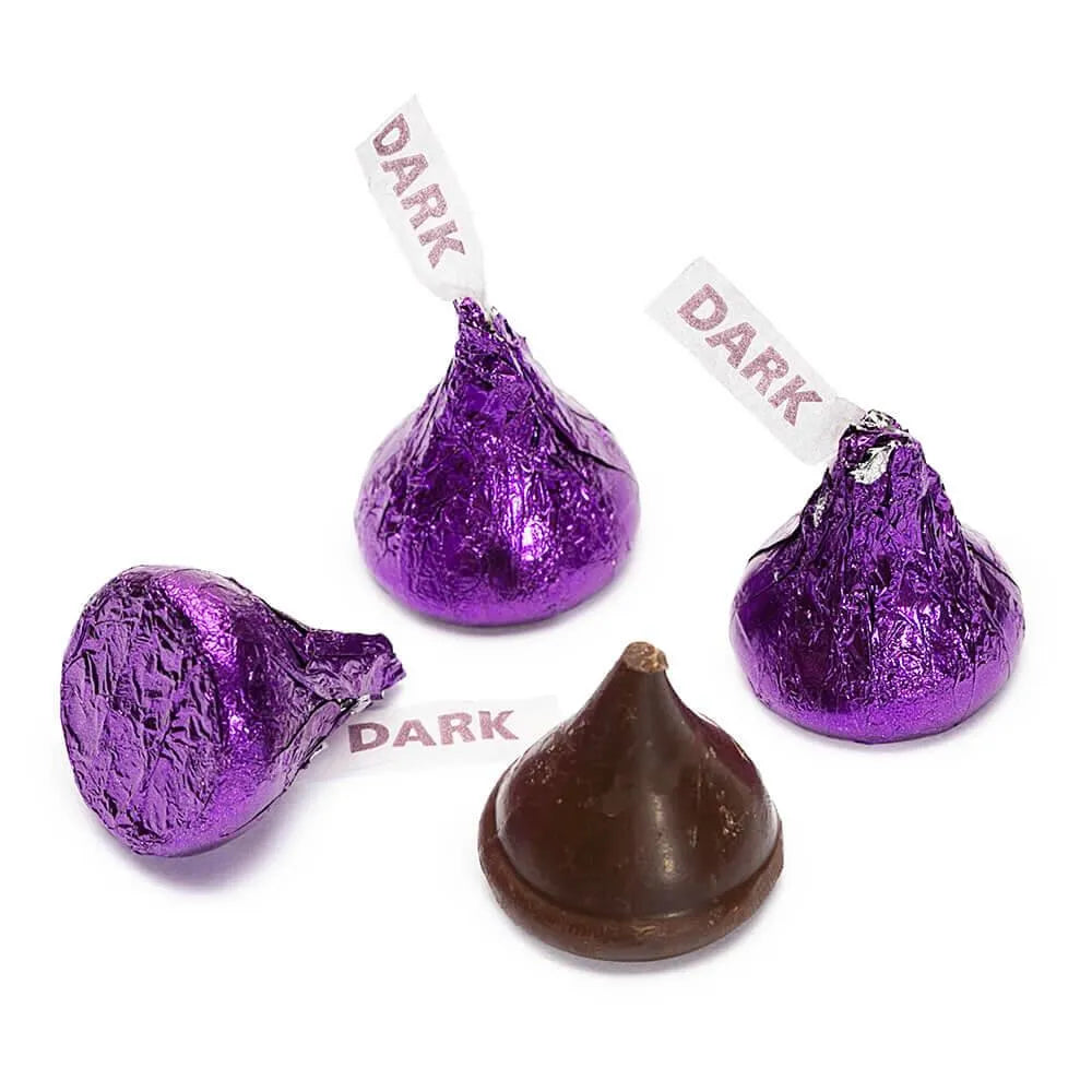 Hershey's Kisses Purple Foiled Dark Chocolate Candy: 1LB Bag – Candy ...