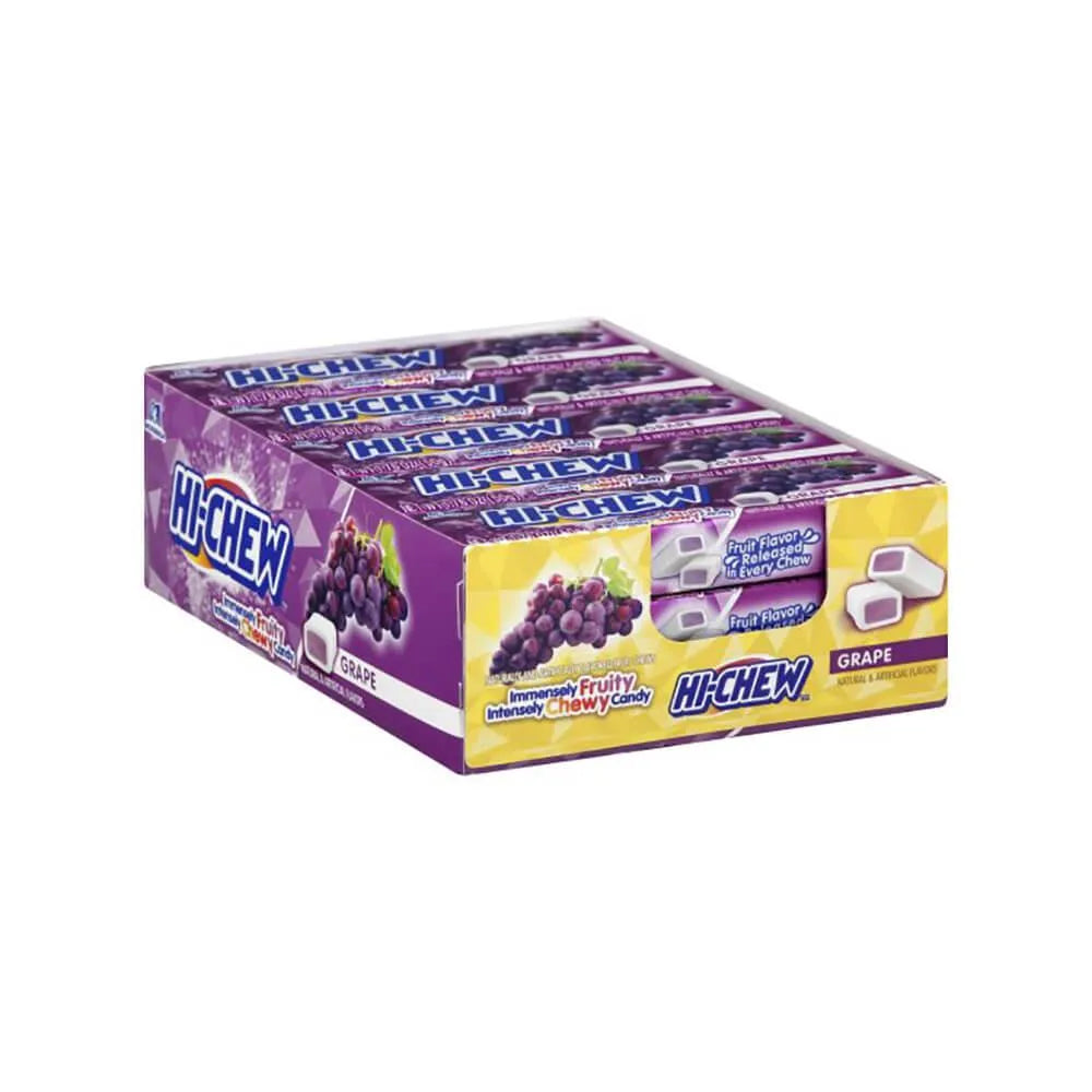 Hi-Chew Fruit Chews 10-Piece Candy Packs - Grape: 15-Piece Box | Candy ...