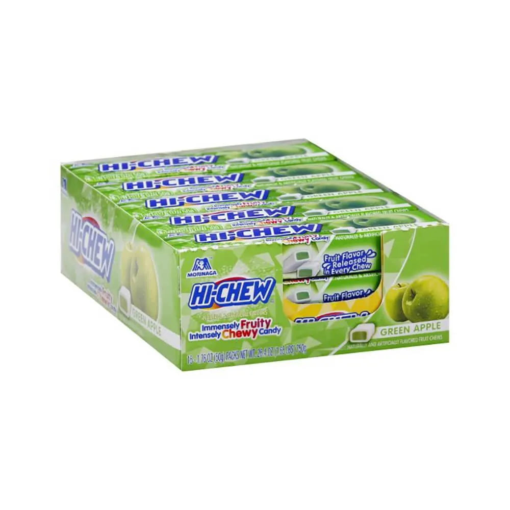 Hi-Chew Fruit Chews 10-Piece Candy Packs - Green Apple: 15-Piece Box ...