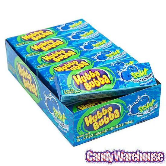 Hubba Bubba Bubble Gum Packs - Sour Blue Raspberry: 18-Piece Box ...