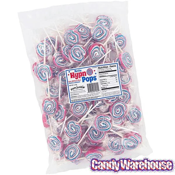 Hypno Pops Petite Swirled Lollipops - USA: 100-Piece Bag | Candy Warehouse