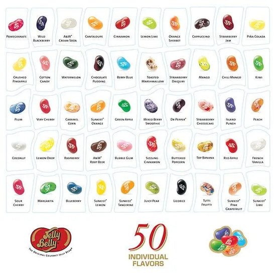 Jelly Belly 50 Flavors Jelly Beans Sampler: 21-Ounce Gift Box | Candy ...