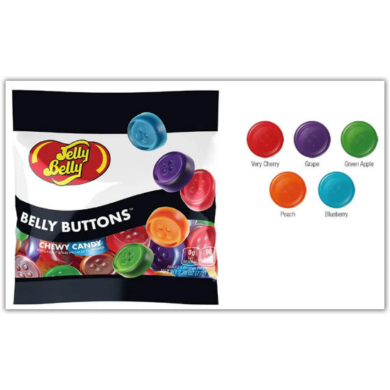 Jelly Belly Belly Buttons 2.75-Ounce Packs: 12-Piece Box | Candy Warehouse